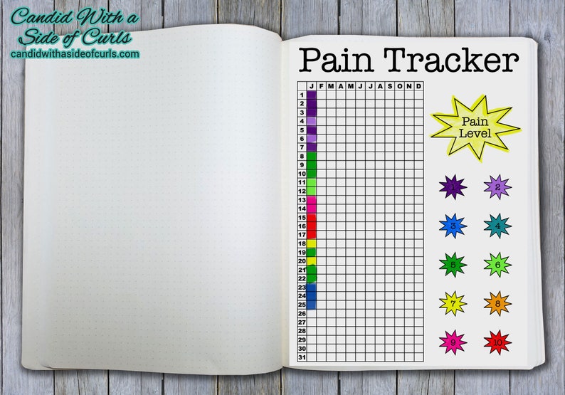 Pain Tracker Bullet Journal-printable Pages - Etsy