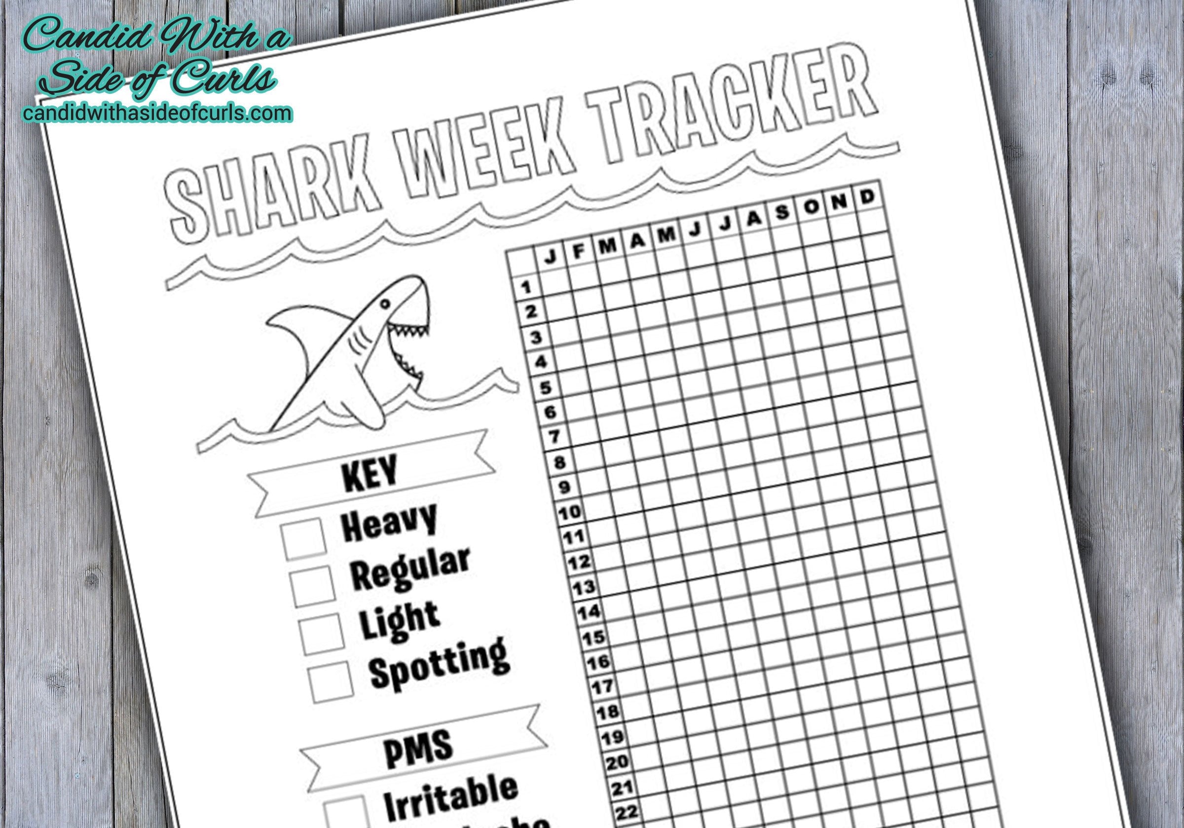 Shark Week Tracker Bullet Journal-printable Pages - Etsy