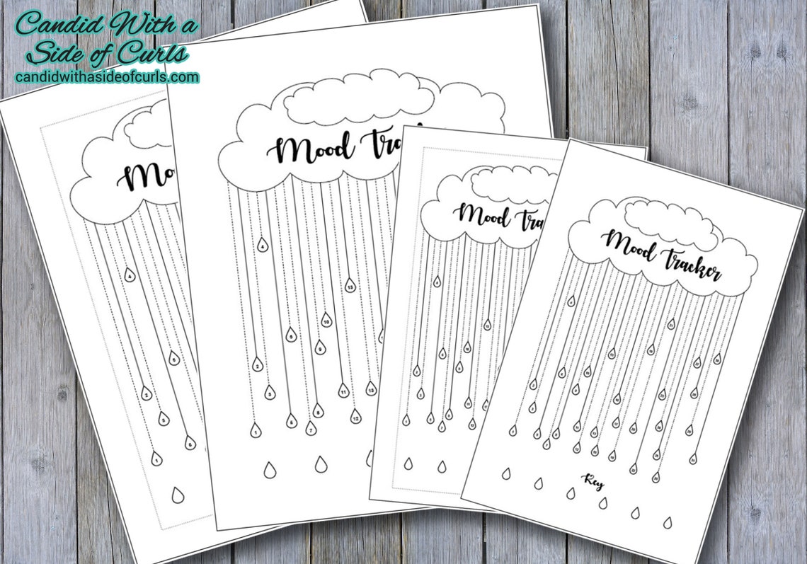 Rain Cloud Monthly Mood Tracker Bullet Journal-printable Pages - Etsy