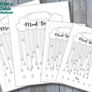 Rain Cloud Monthly Mood Tracker Bullet Journal-printable Pages - Etsy