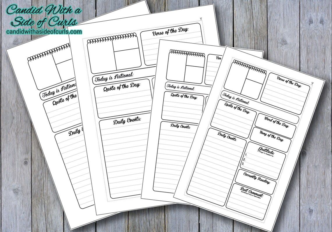 Daily Journal Page for Bullet Journal-printable Pages - Etsy