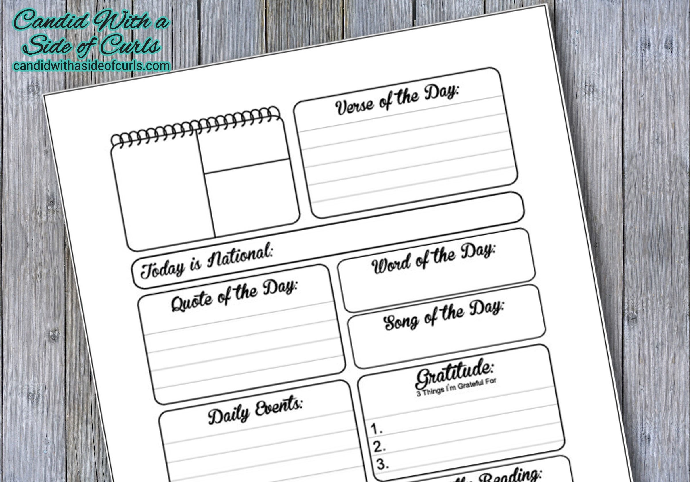 Daily Journal Page for Bullet Journal-printable Pages - Etsy