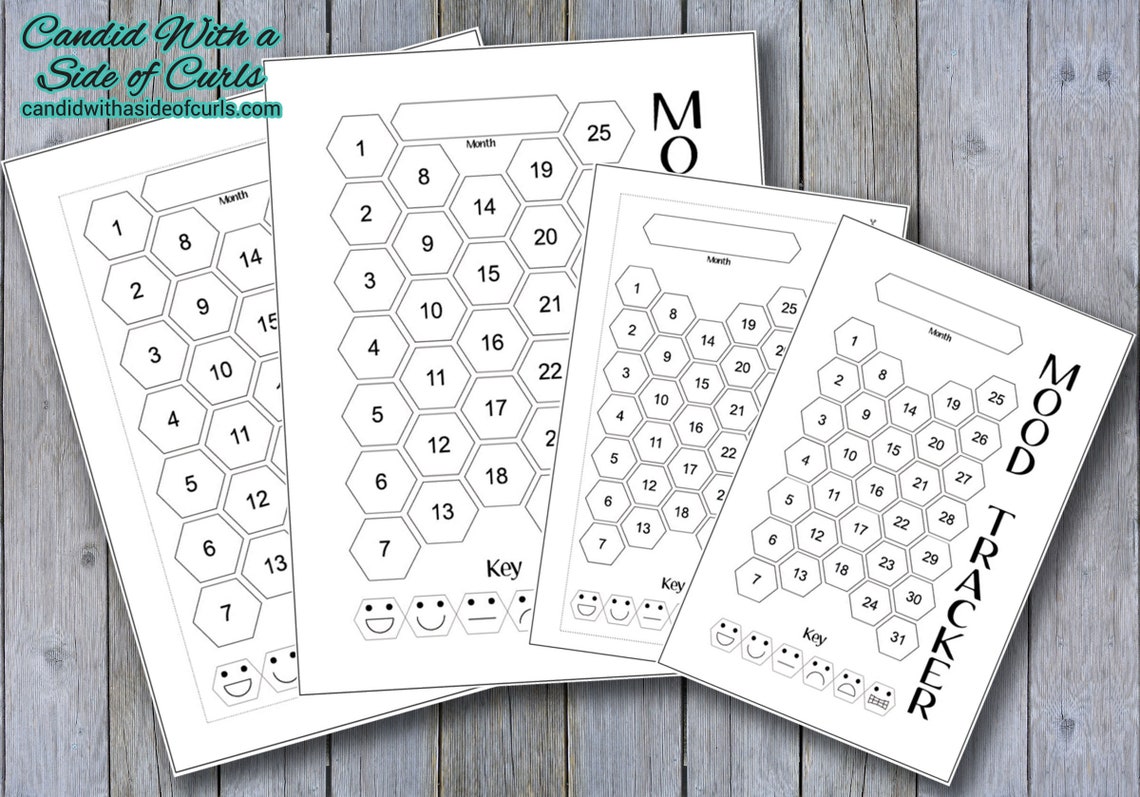 Hexagon Monthly Mood Tracker Bullet Journal-printable Pages - Etsy