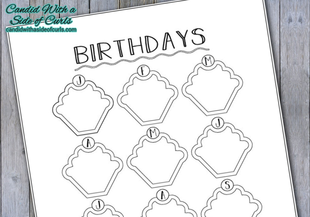 Birthday Log Bullet Journal-printable Pages - Etsy