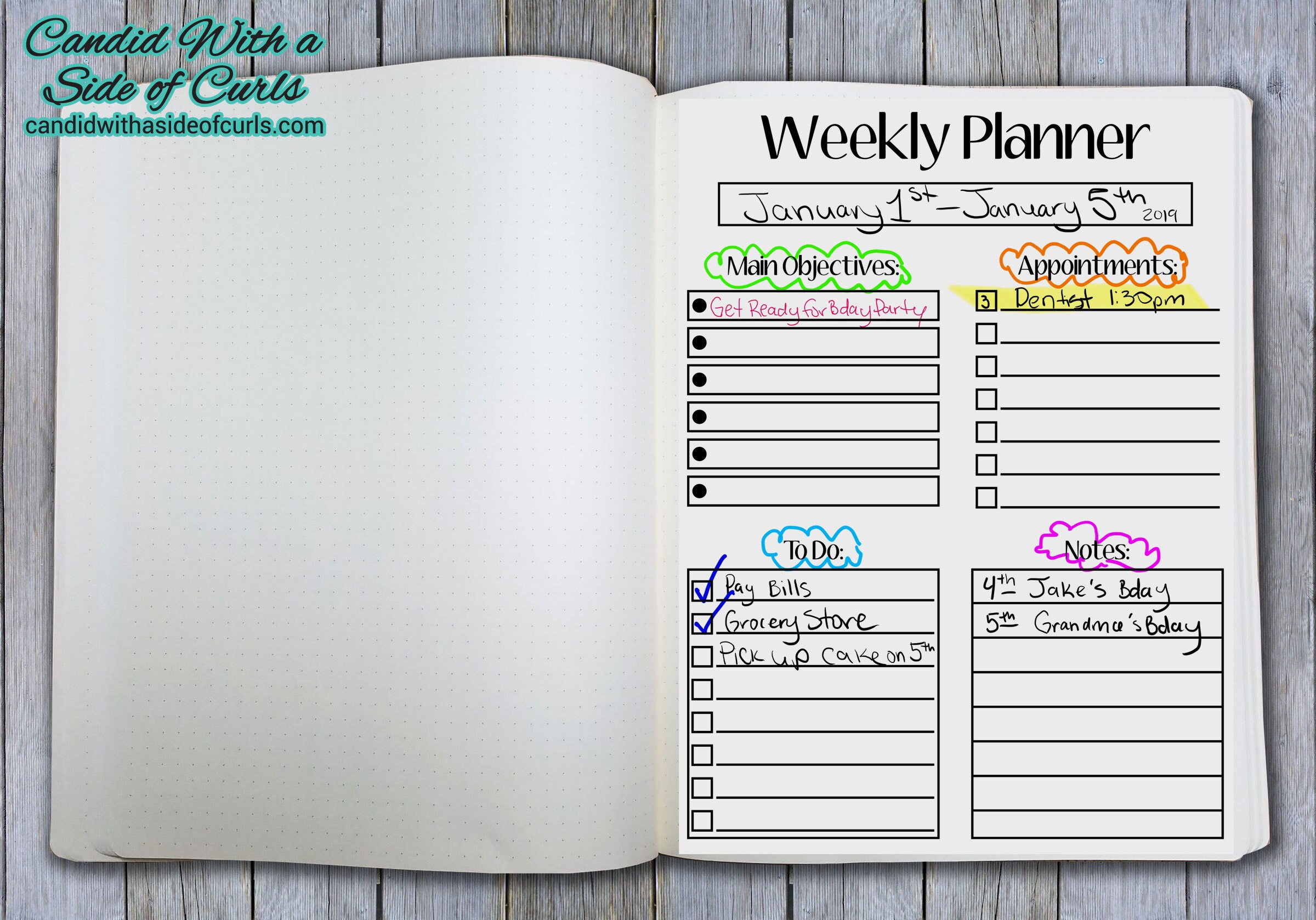 Weekly Planner Bullet Journal-printable Pages - Etsy