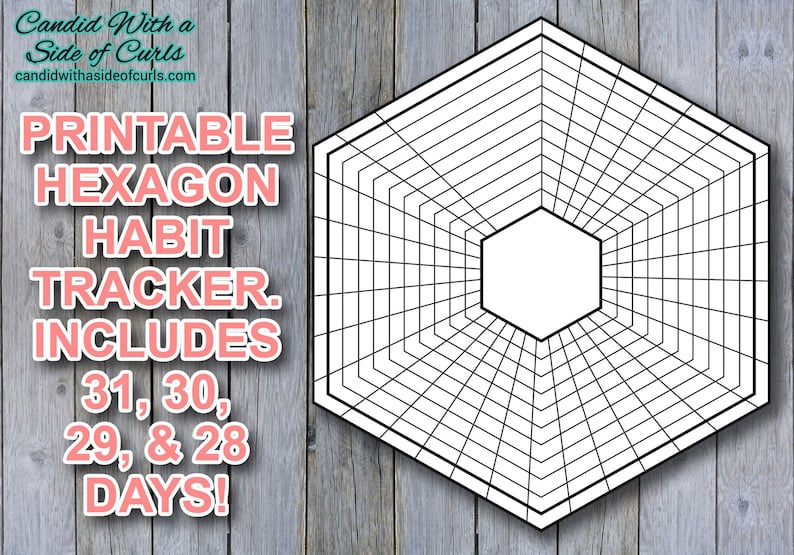 Hexagon Habit Tracker Bullet Journal Printable JPEG Images - Etsy