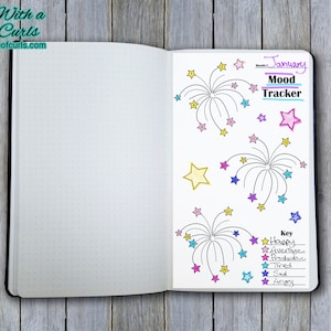 Fireworks Monthly Mood Tracker Bullet Journal-printable Pages - Etsy