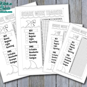 Shark Week Tracker Bullet Journal-printable Pages - Etsy