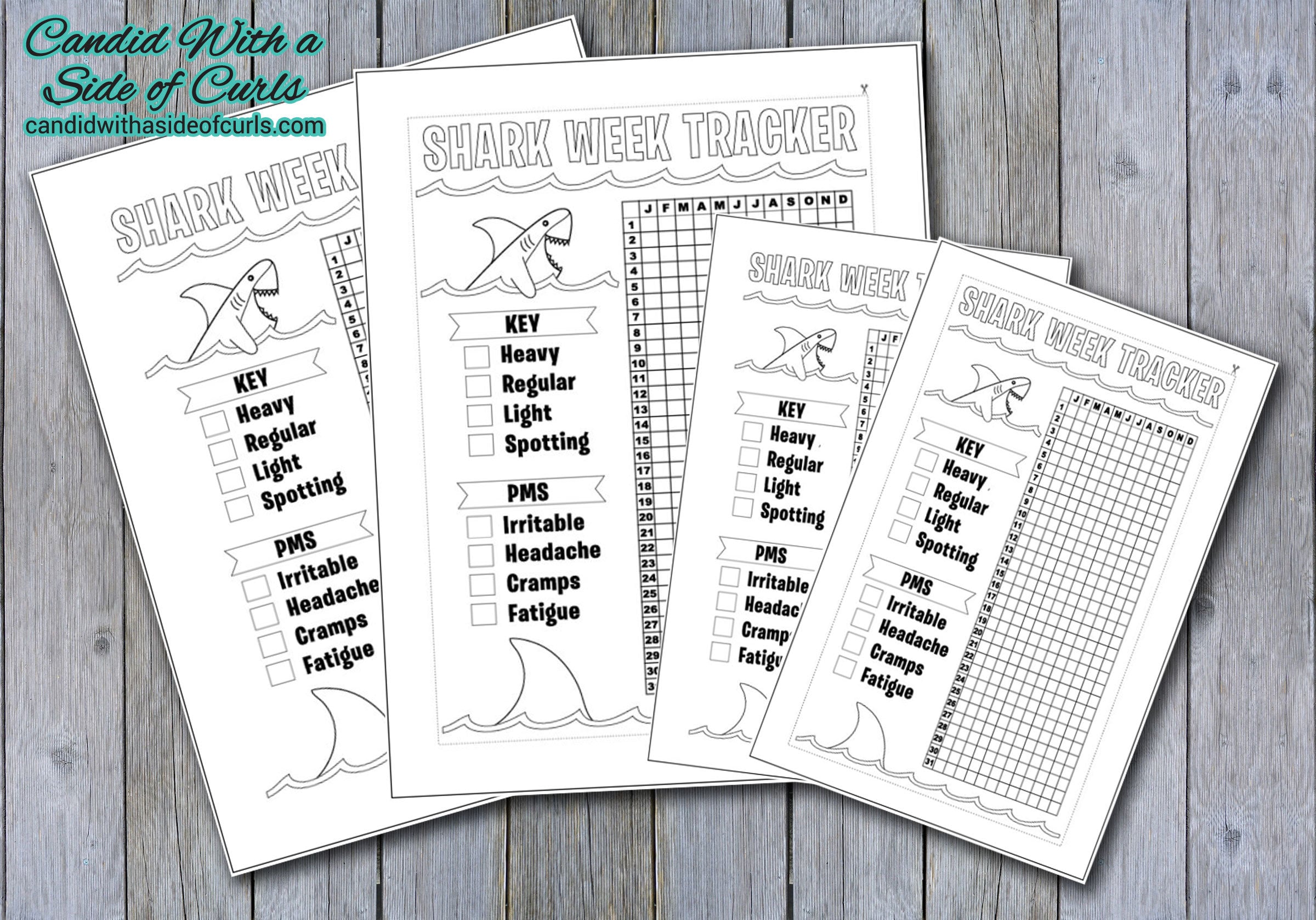 Shark Week Tracker Bullet Journal-printable Pages - Etsy