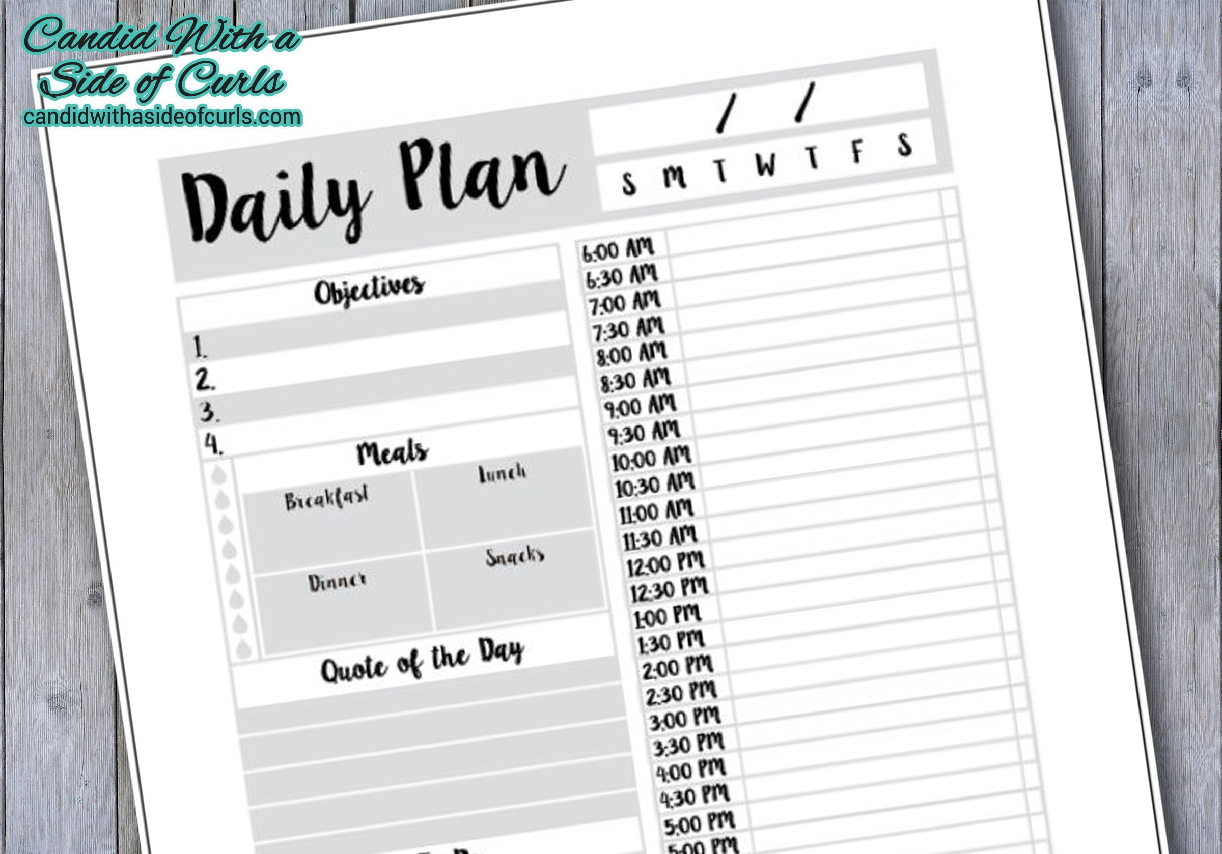 Daily Plan Journal Page for Bullet Journal-printable Pages - Etsy