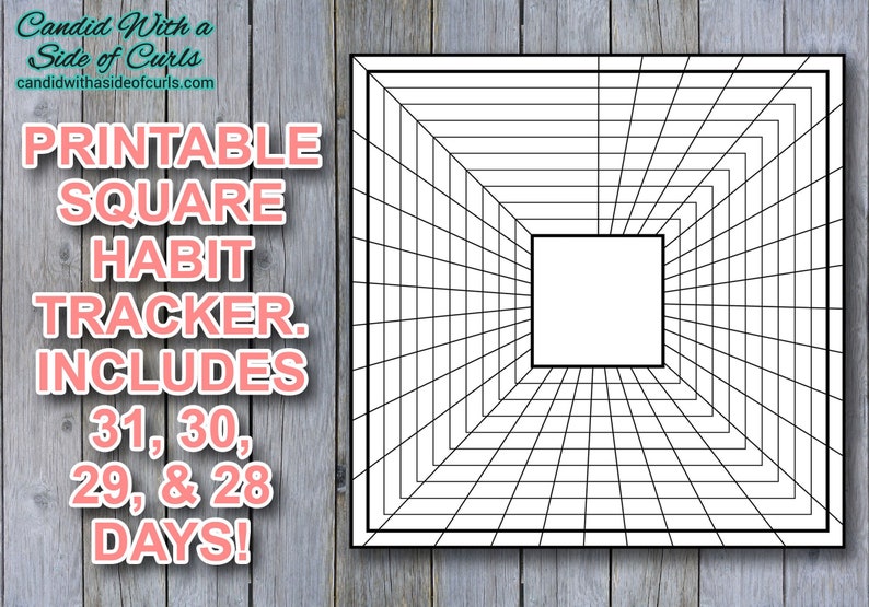 Square Habit Tracker Bullet Journal Printable JPEG Images - Etsy