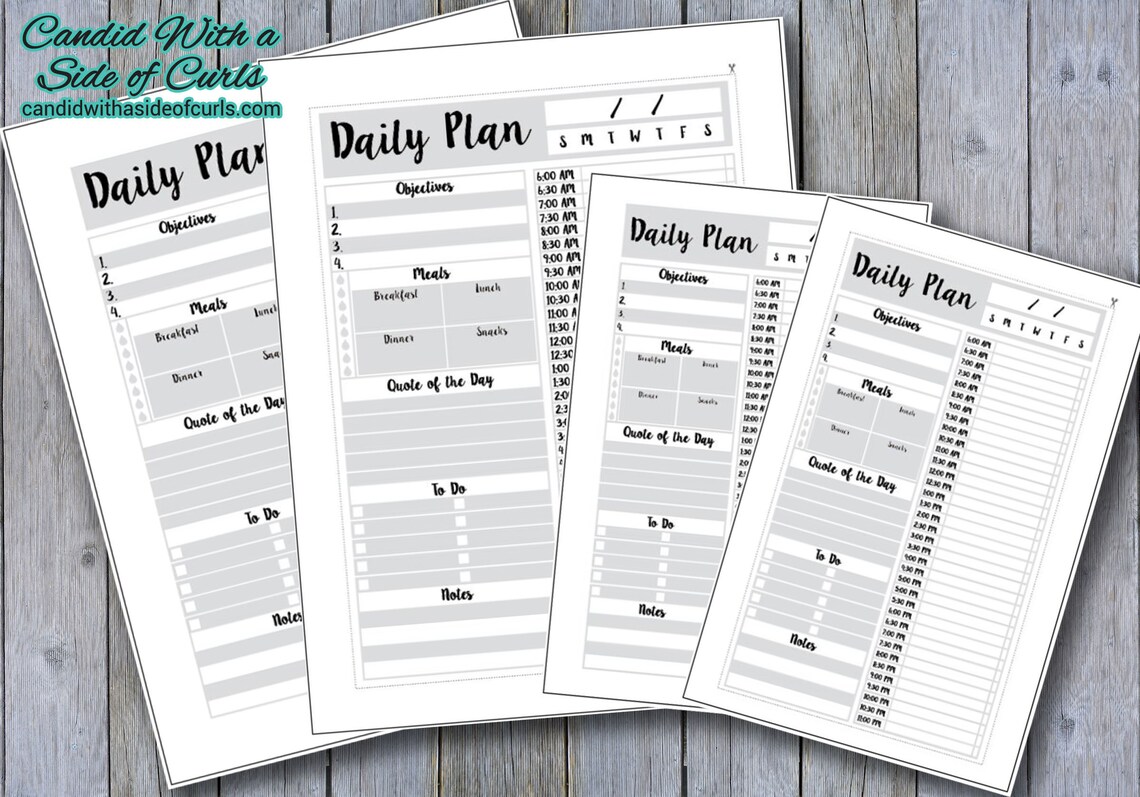 Daily Plan Journal Page for Bullet Journal-printable Pages - Etsy