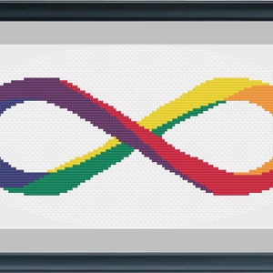 Rainbow Infinity Symbol PDF Counted Cross Stitch Pattern - Etsy