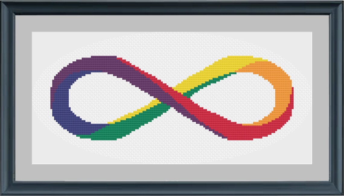 Rainbow Infinity Symbol PDF Counted Cross Stitch Pattern - Etsy