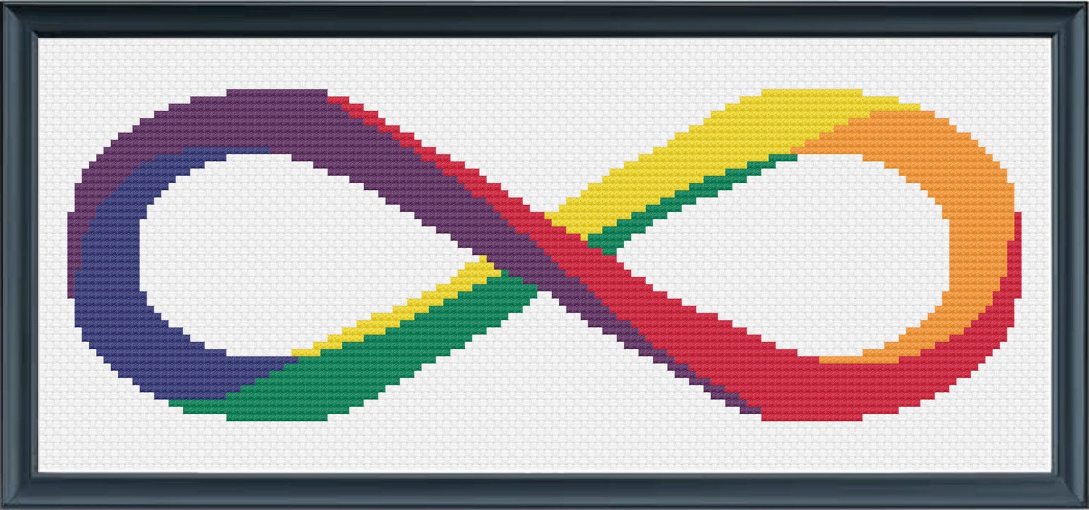 Rainbow Infinity Symbol PDF Counted Cross Stitch Pattern - Etsy