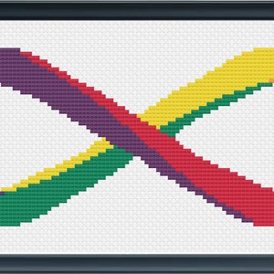 Rainbow Infinity Symbol PDF Counted Cross Stitch Pattern - Etsy