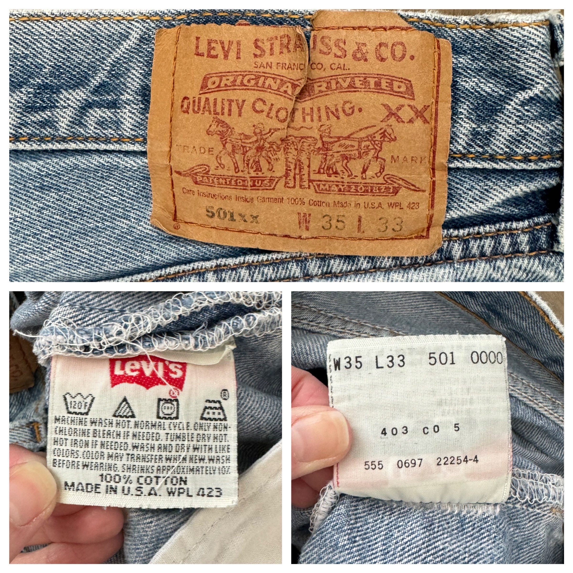 Vintage 1990s Levi’s USA 501 tag 35x33 actual 34x29 — Jean Genie ...
