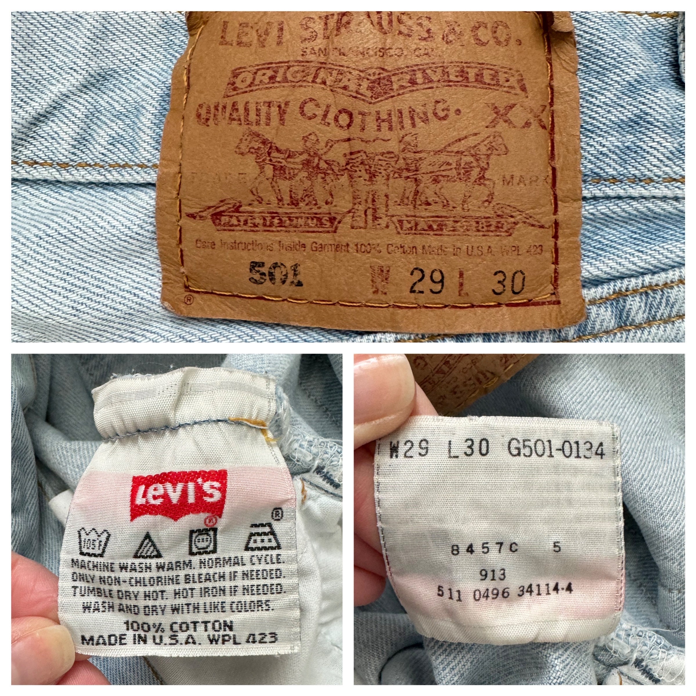 Vintage 1990s Levi’s USA 501 tag 29x30 actual 26x29 — Jean Genie ...