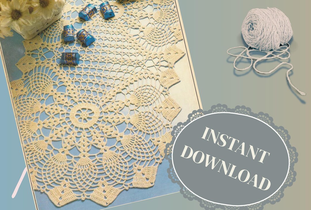 Vintage Crochet Doily Centerpiece Pattern, Double Feature (PDF Pattern ...