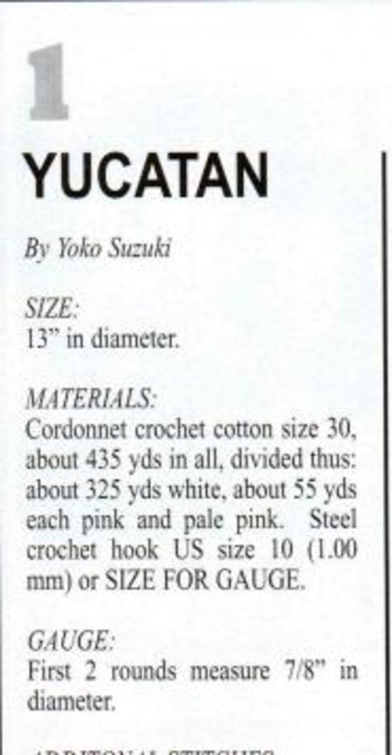 Yucatan Doily Pattern - Vintage Crochet Patterns - Instant Download ...