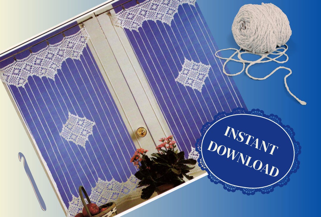 Vintage Cobweb Diamond Crochet Curtain Pattern (PDF Download) - Etsy
