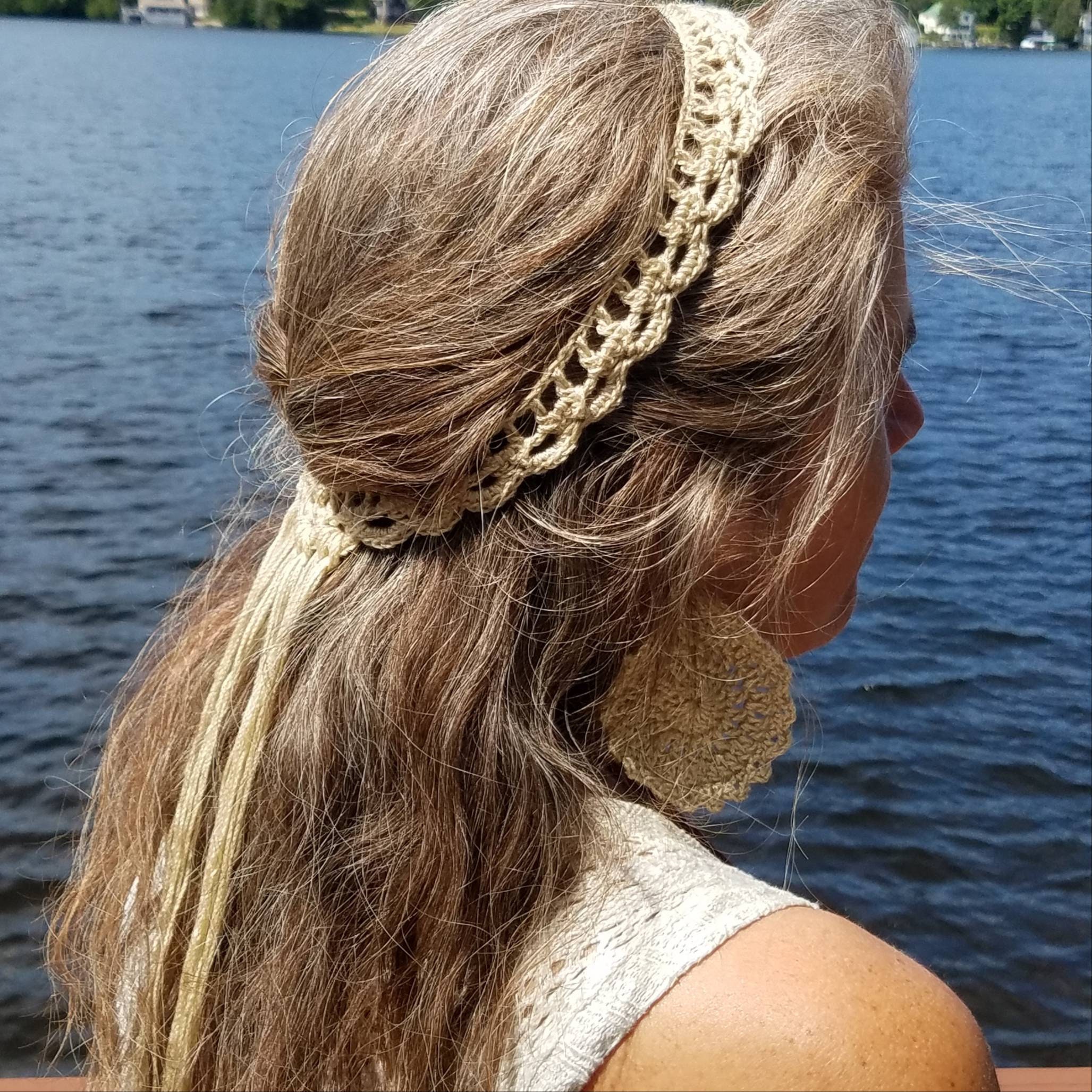 Crochet Boho Fringe Headband Pattern ~ Cottagecore Bridal Veil ~ Fairy ...