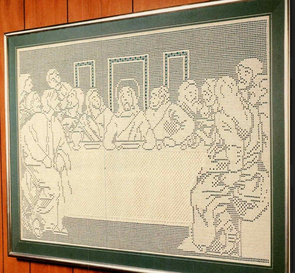 The Last Supper Wall Hanging Pattern - Vintage Filet Crochet Patterns ...