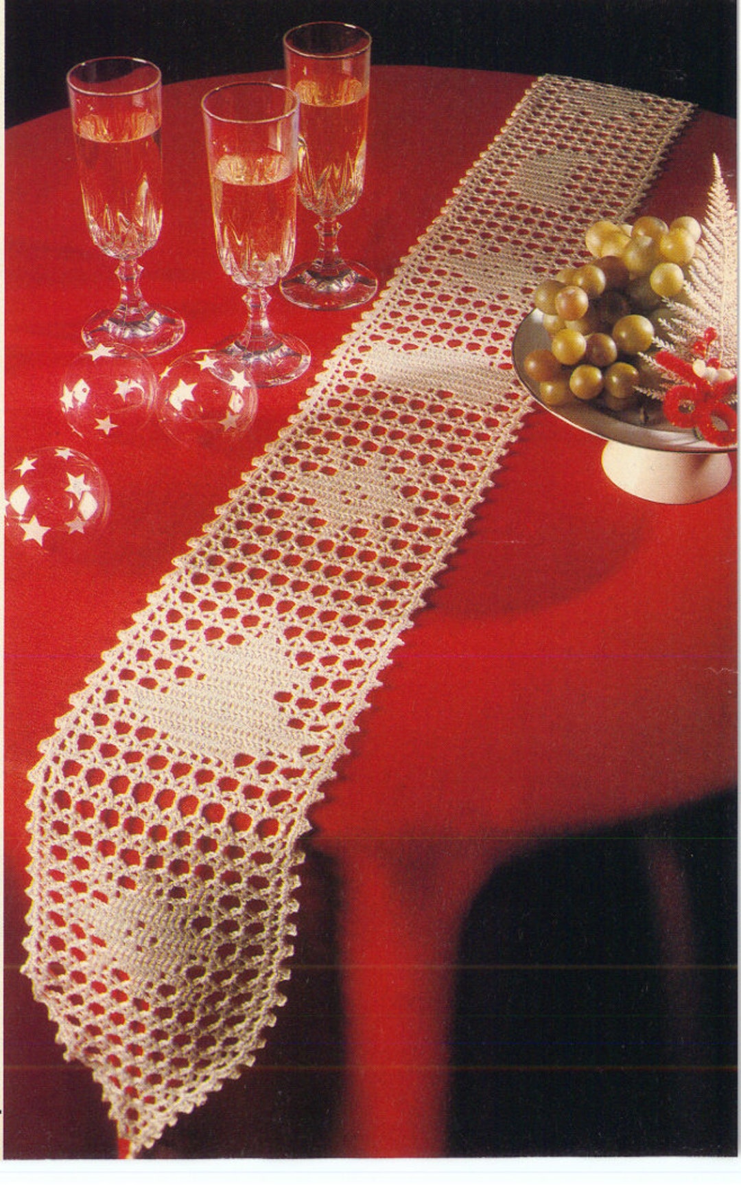 Holiday Runner Vintage Crochet Table Runner Pattern Instant Download ...