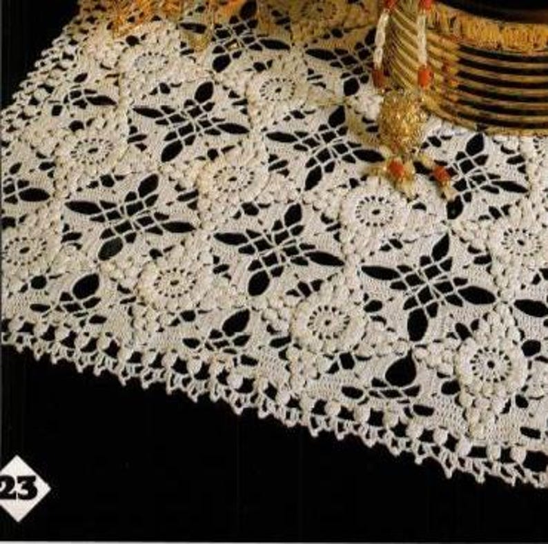 Vintage Popcorn Stitch Crochet Doily Pattern – (PDF Download) - Etsy