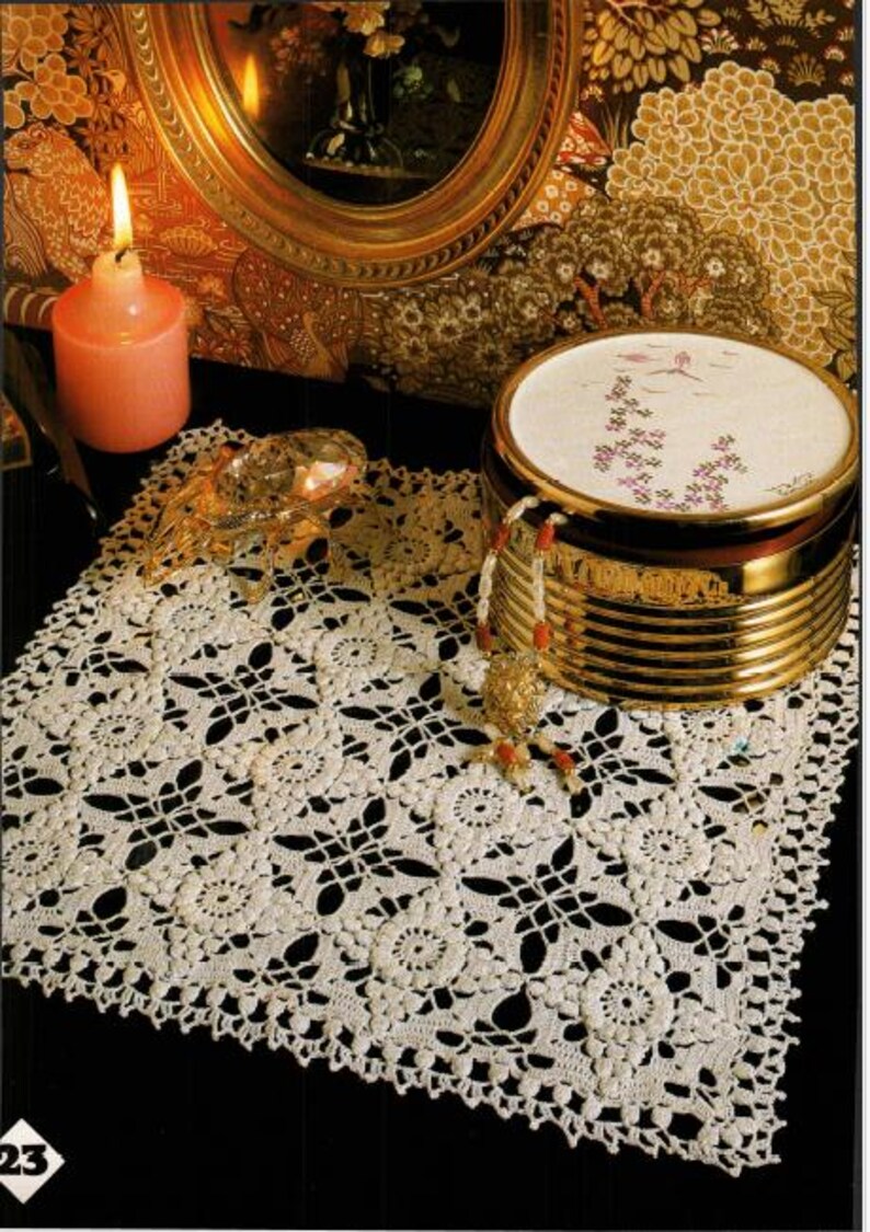 Vintage Popcorn Stitch Crochet Doily Pattern – (PDF Download) - Etsy