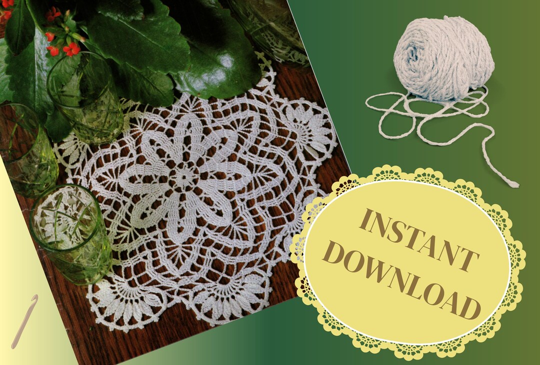 Sunflower Doily Pattern - Vintage Crochet Patterns - Instant Download ...