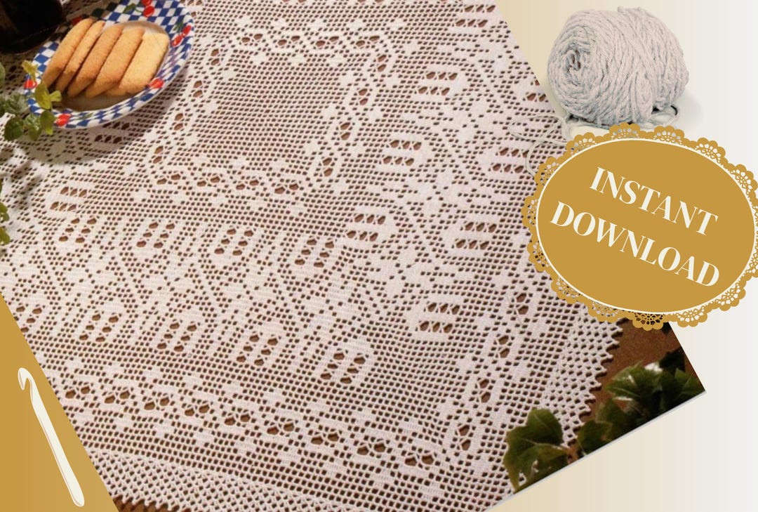 Teatime Tablecloth ~ Vintage Crochet Tablecloth Pattern ~ Instant ...