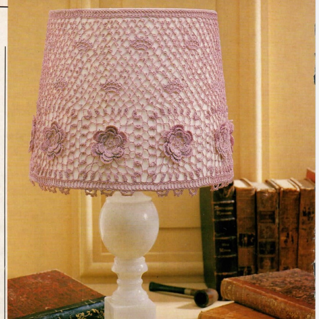 Vintage Crochet Pattern ~ Light Reading Lamp Shade Cover ~ Instant ...