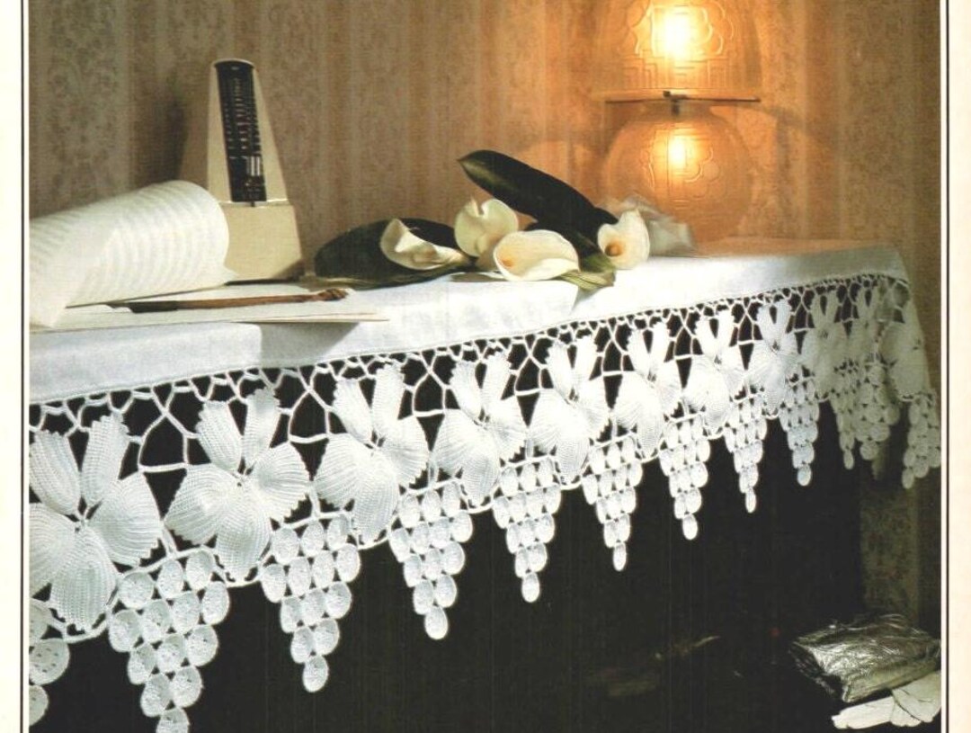 Vintage Crochet Musical Grapevine Mantle Scarf Pattern (PDF Download ...