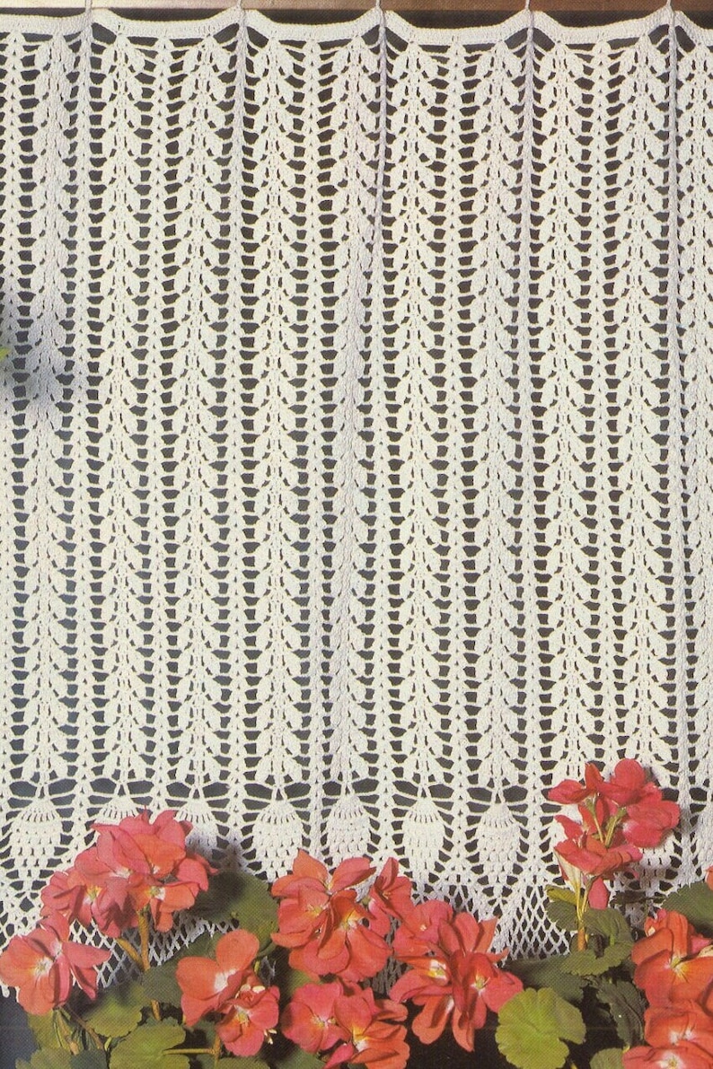 Vintage Crochet Cafe Curtain Pattern - Wedding Photo Backdrop (PDF ...