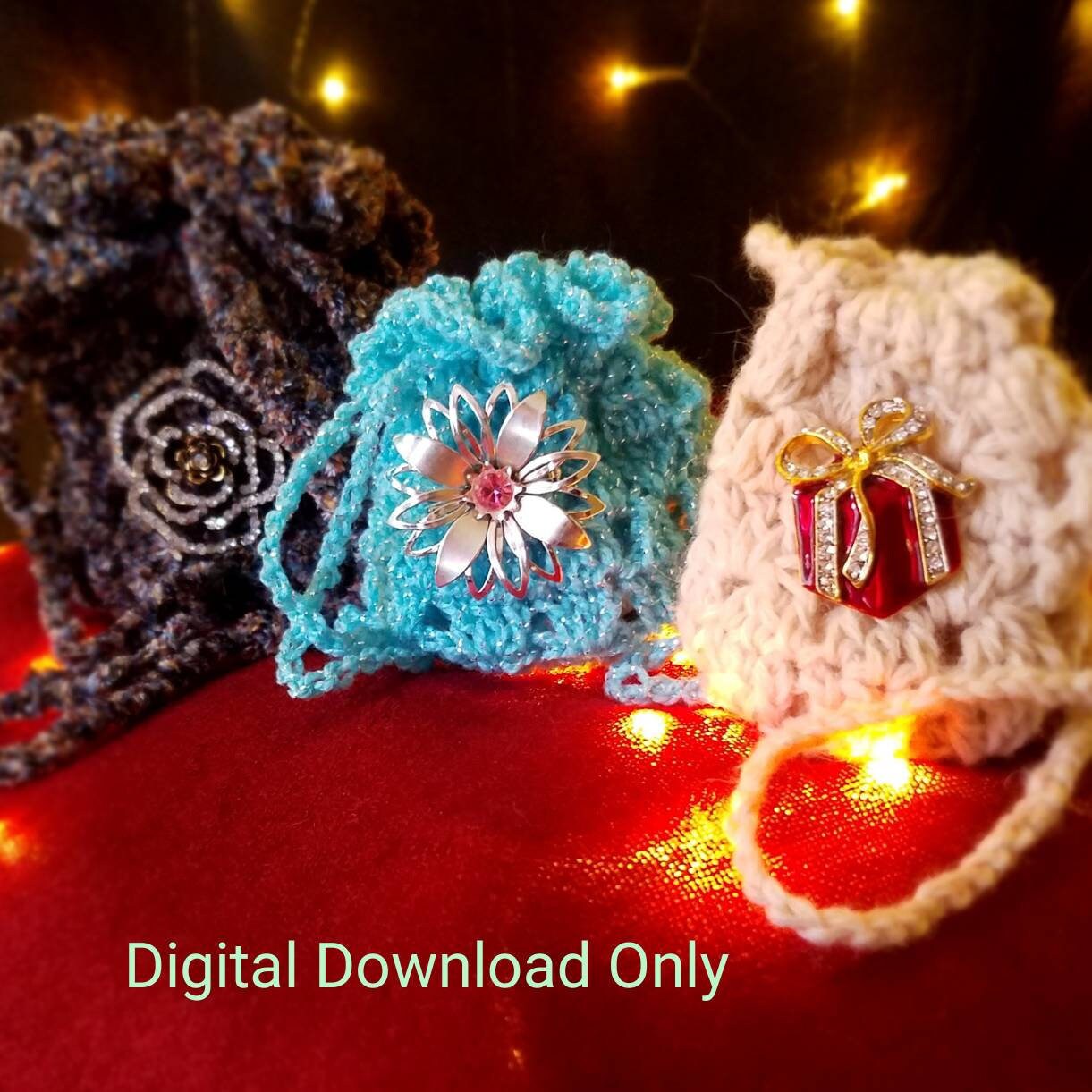 Diamond Stitch Crochet Trinket Bag Pattern; Multiple Sizes; Stash Bag ...