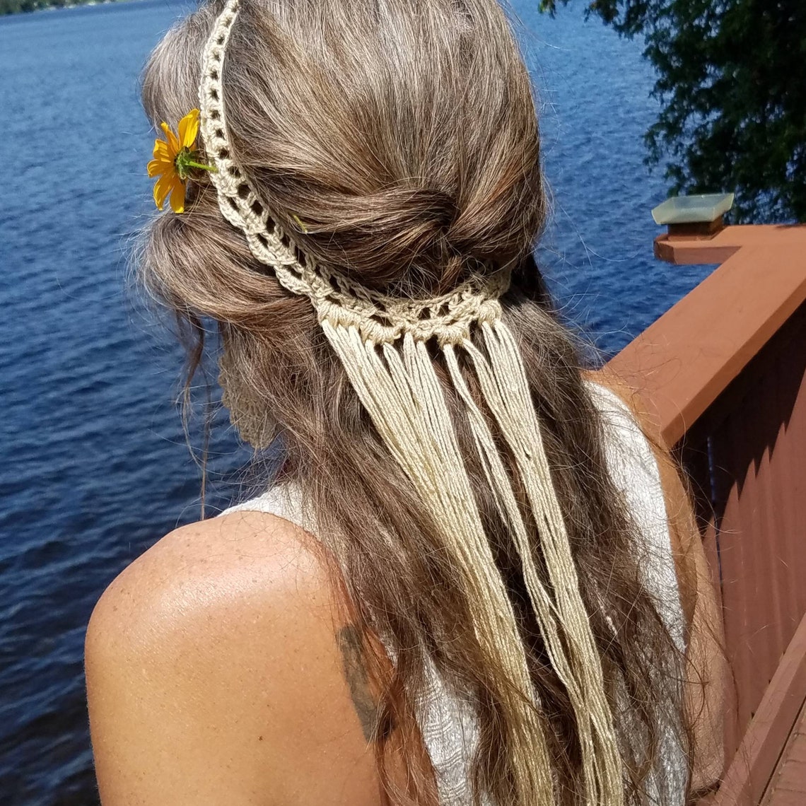 Crochet Boho Fringe Headband Pattern Cottagecore Bridal Veil - Etsy