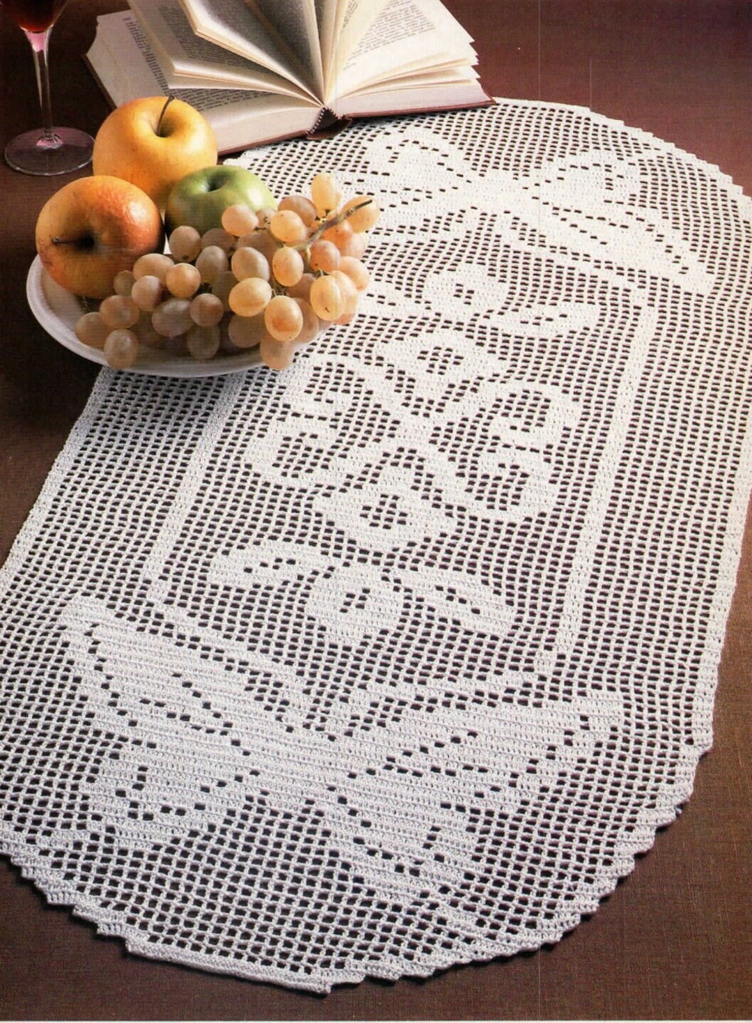 Butterfly Duet Table Center ~ Vintage Filet Crochet Runner Pattern ...