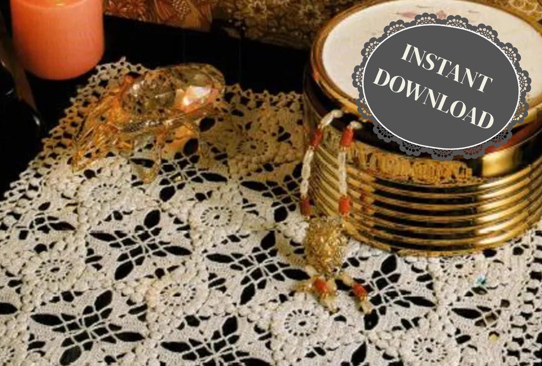 Vintage Popcorn Stitch Crochet Doily Pattern – (PDF Download) - Etsy