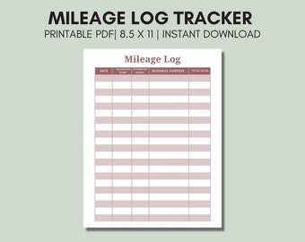 Printable Gas Log Sheet - Etsy
