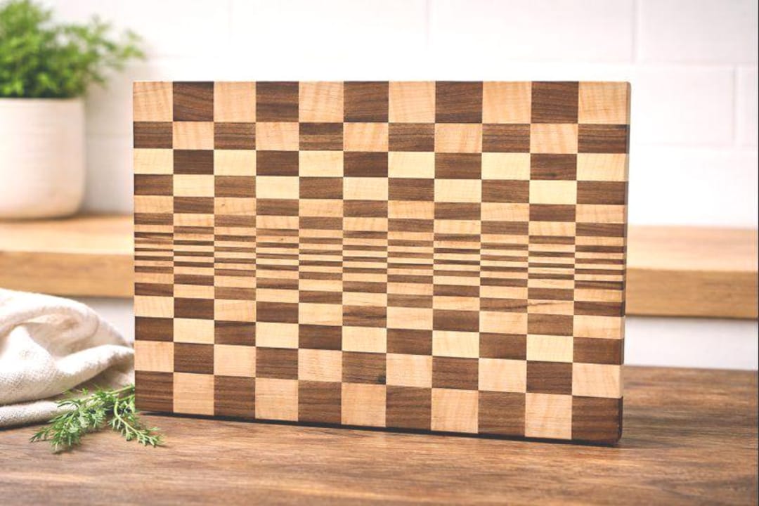 Handcrafted Maple & Walnut Checkerboard Cutting Board: Charcuterie ...