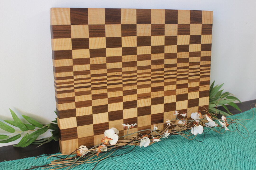 Handcrafted Maple and Walnut Cutting Board Intricate Checkerboard ...