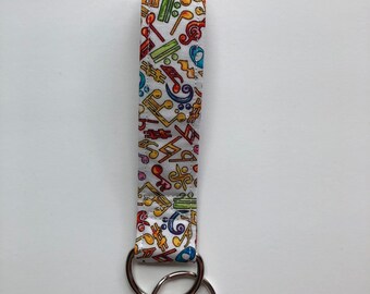 Music Notes Wristlet Keychain Key Fob - Etsy