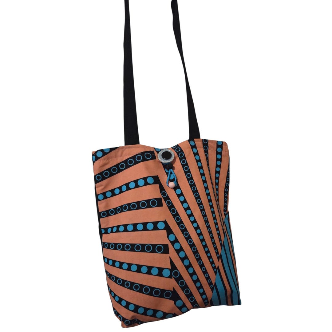 African & Upholstery Fabric Shoulder Bag With Big Back Pocket and ...
