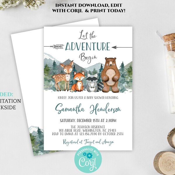 Adventure Baby Shower Card - Etsy