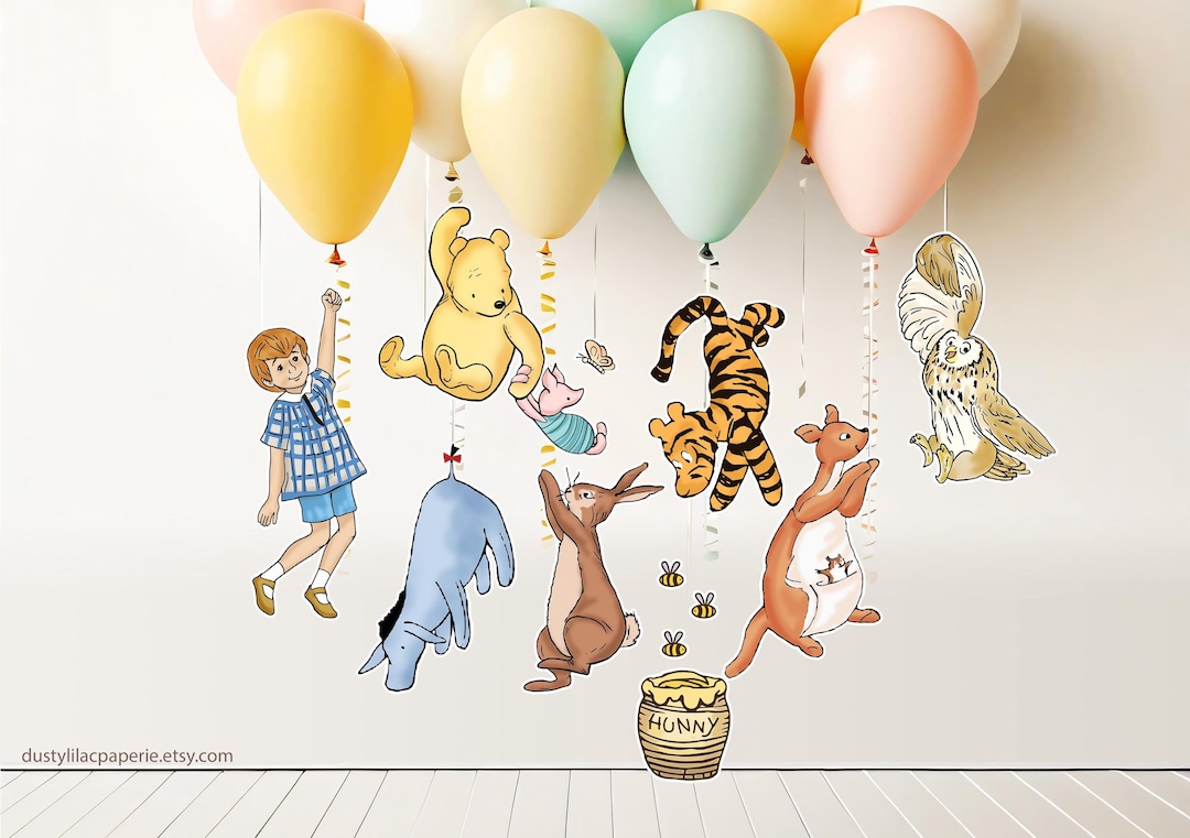 Classic Winnie the Pooh Hanging Cutout, Printable Pooh Bear and Friends ...