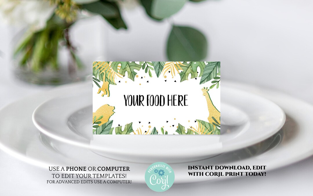 Printable Food Label Card Template Editable Buffet Sign Tent - Etsy