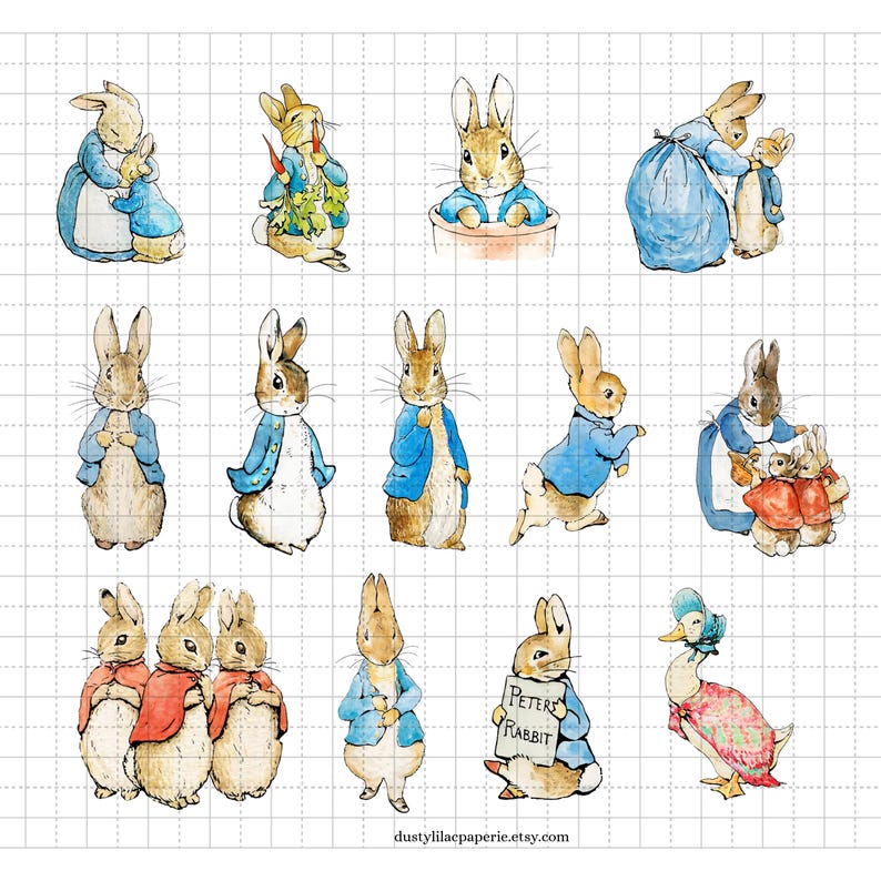 Classic Peter Rabbit and Friends Clipart, Digital 30 Bundle Clip Art ...