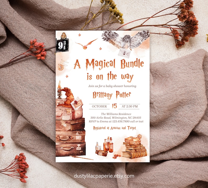 Editable Wizard Baby Shower Invitation Gender Neutral Magical - Etsy