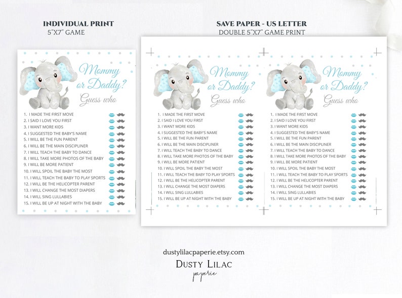 Pink Elephant Baby Shower Game Bundle Set Baby Girl Little - Etsy